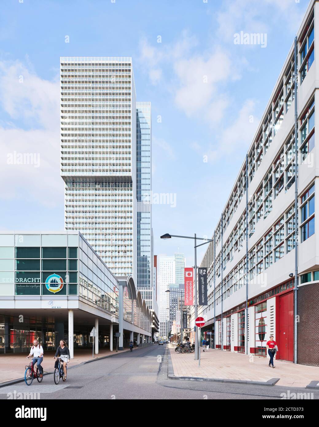 Exterior of De Rotterdam in Rotterdam, The Netherlands. Completed in ...