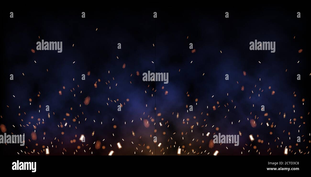Bonfire sparks on black Stock Vector Images - Alamy