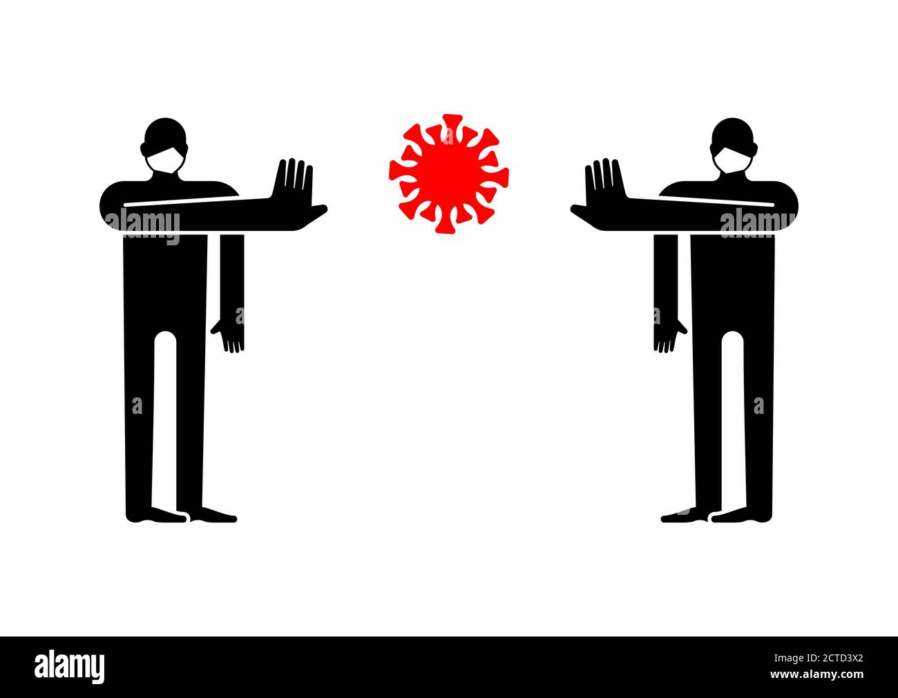 Group of people apart from an infected person without mask. Coronavirus ...