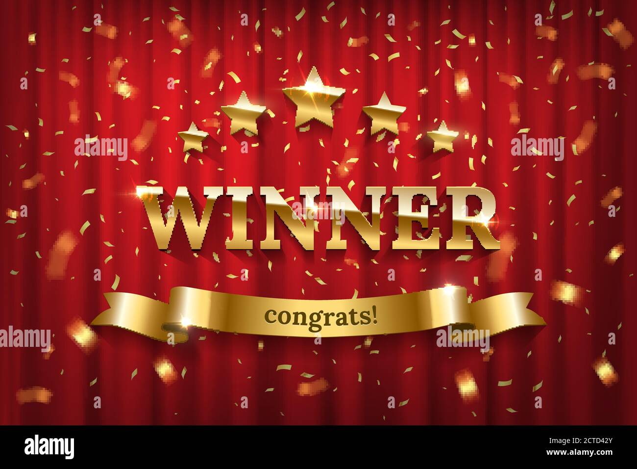 Vector realistic mockup sign Winner congrats Stock Vector Image & Art ...