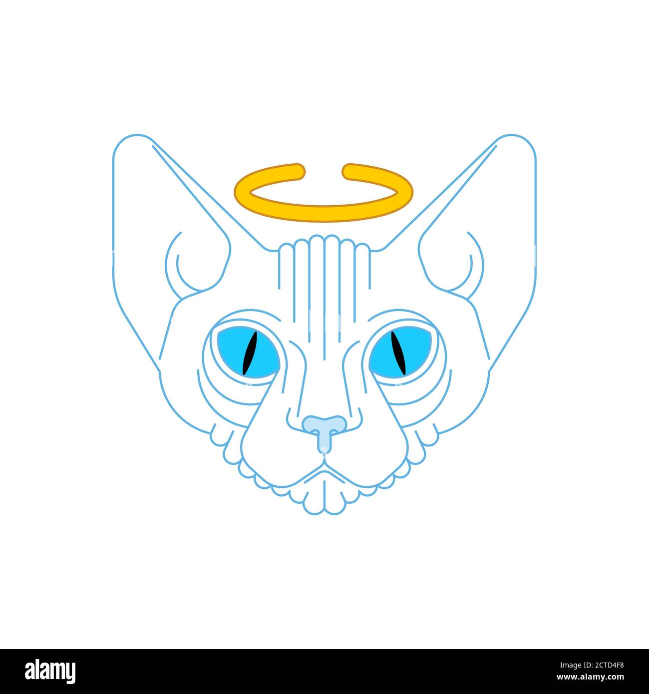 Angel cat face. White pet. vector illustration Stock Vector Image & Art ...