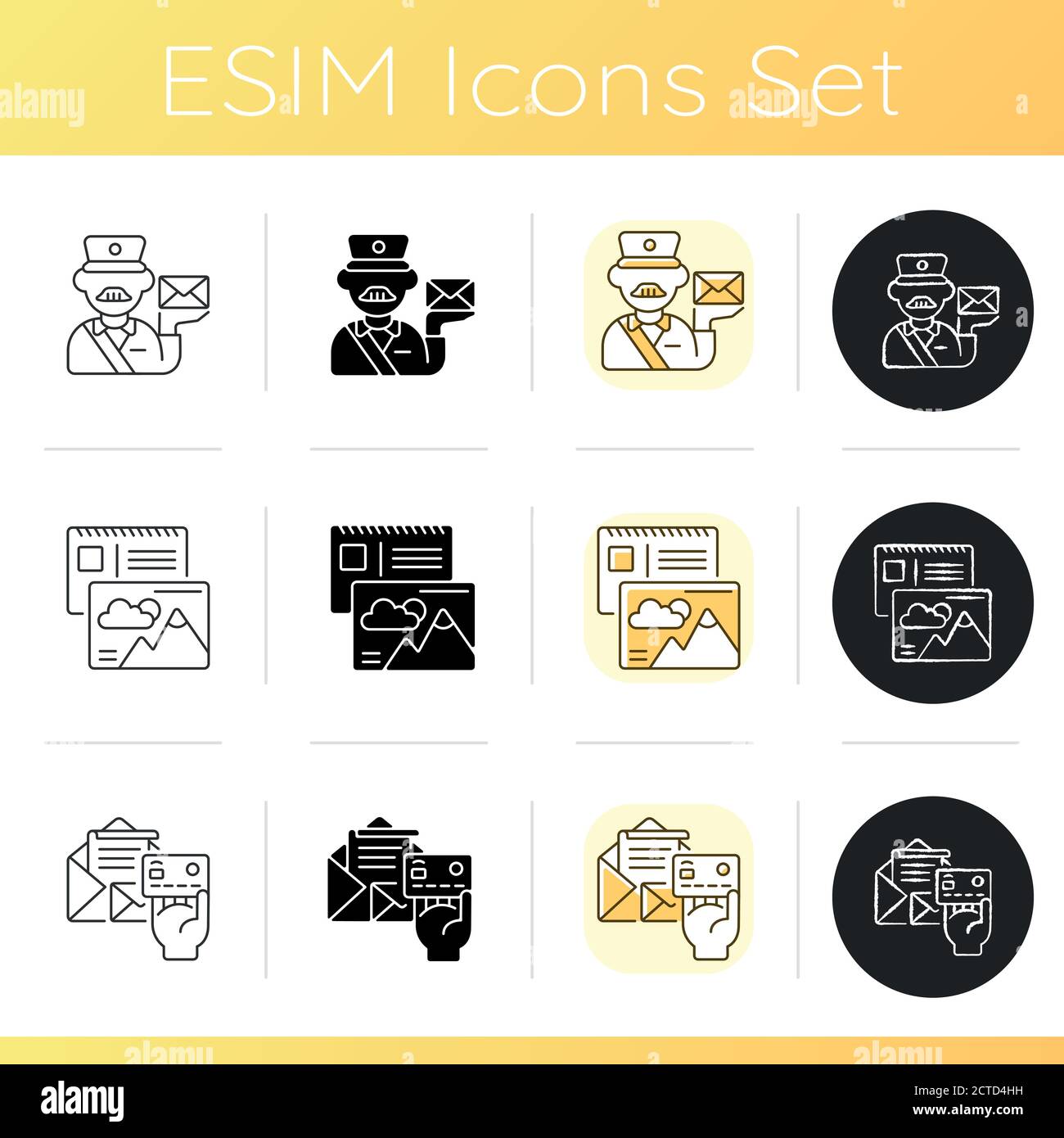 Set mailman delivery service Stock Vector Images - Alamy