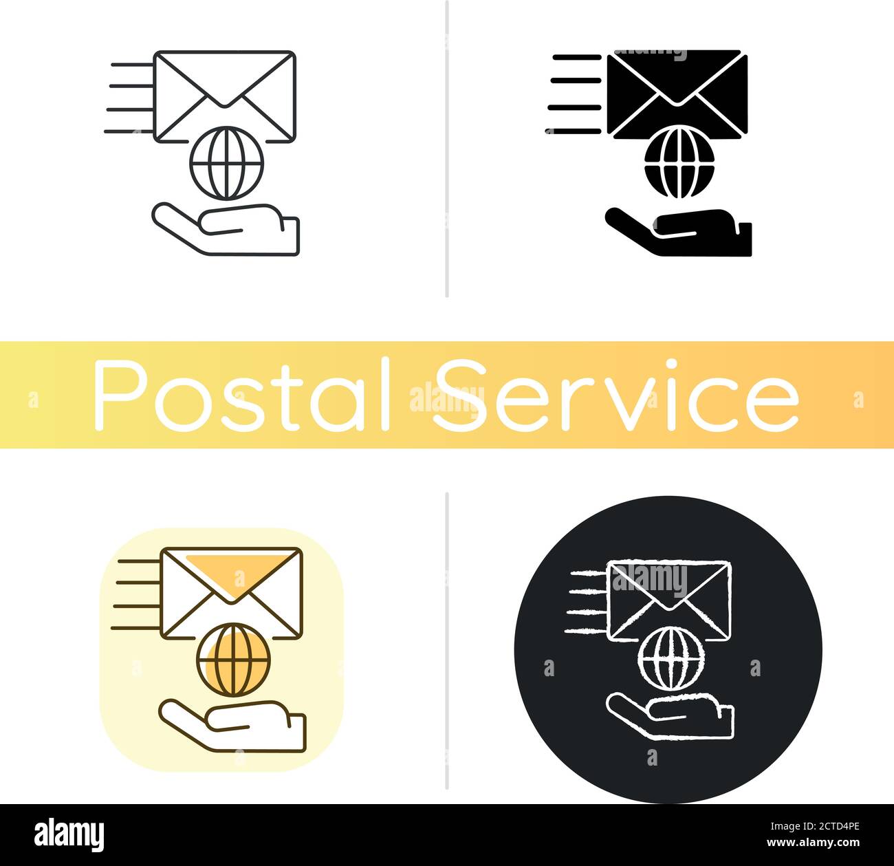 International postal service chalk white icon Stock Vector Image & Art ...
