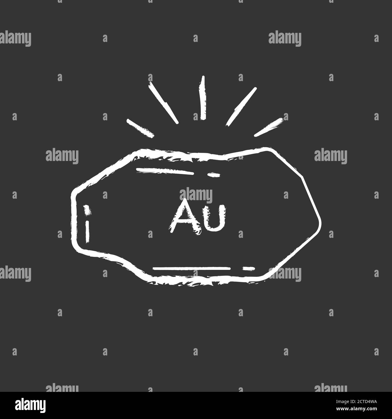 Golden nugget chalk white icon on black background Stock Vector Image ...