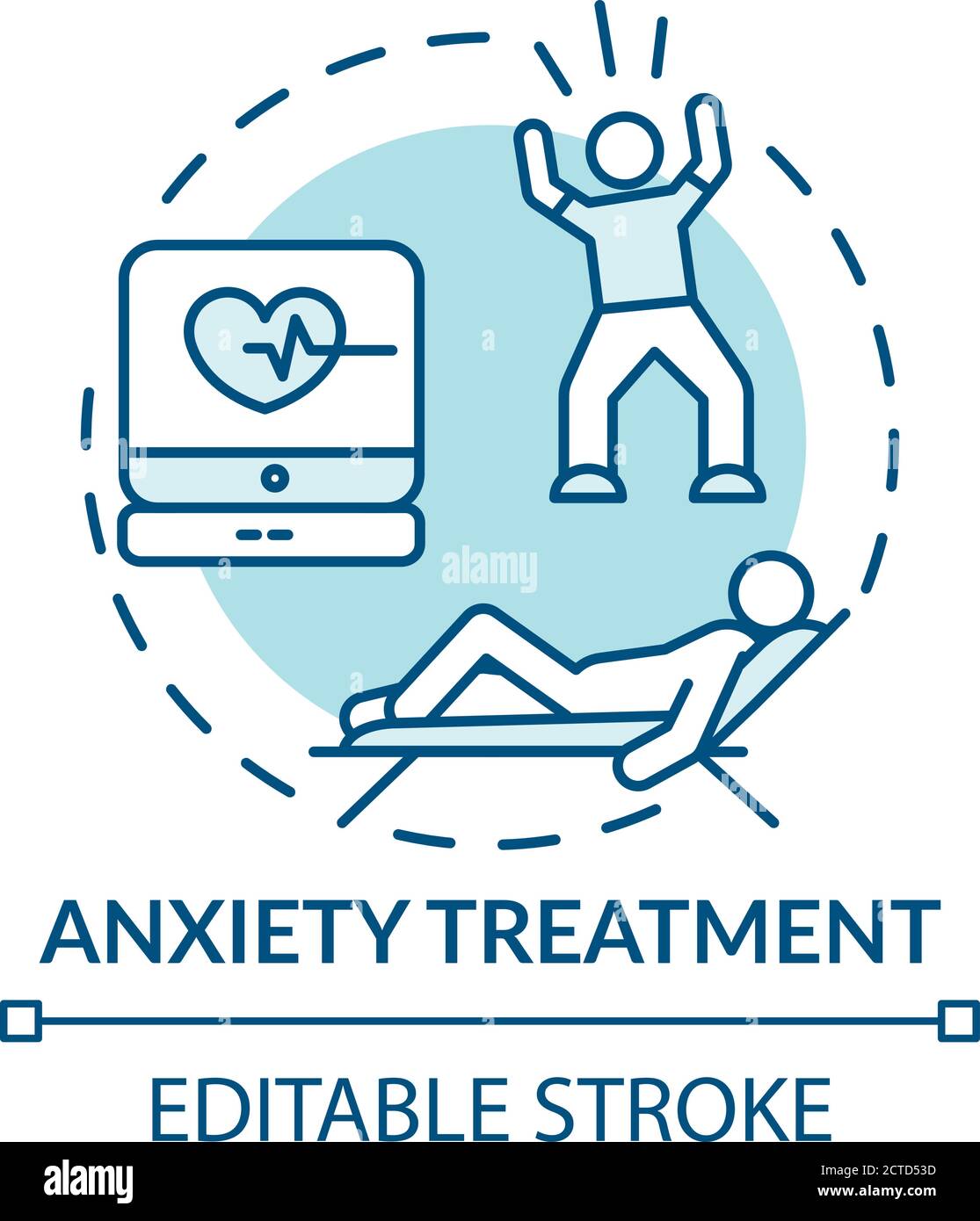 Anxiety treatment concept icon Stock Vector Image & Art - Alamy