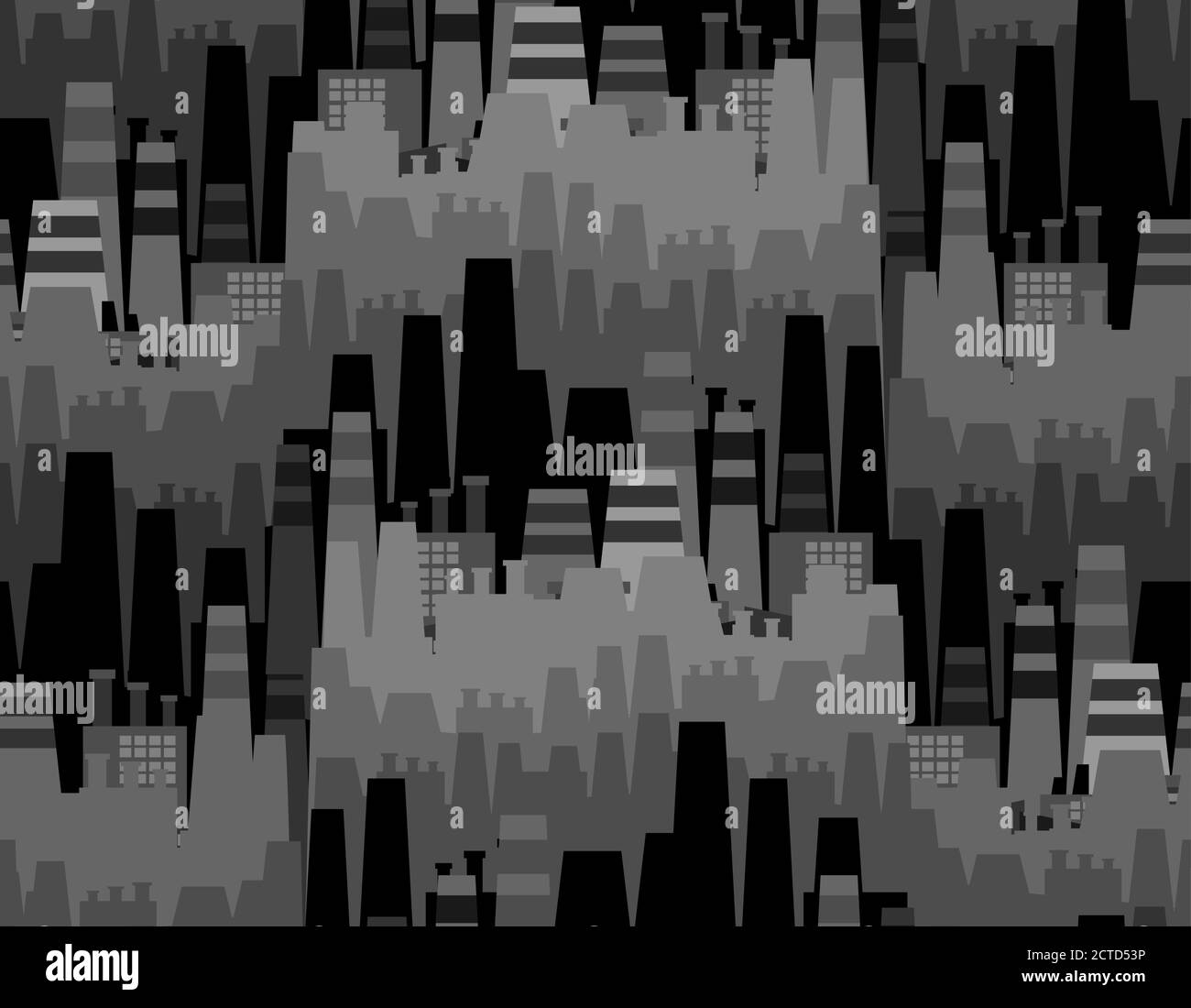 Big industrial factory pattern seamless. Large works pollution ...