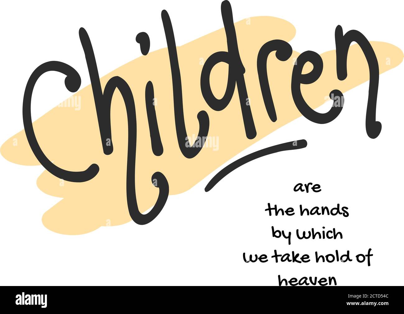 Happy Children's Day greeting card. Doodle letters on white background ...