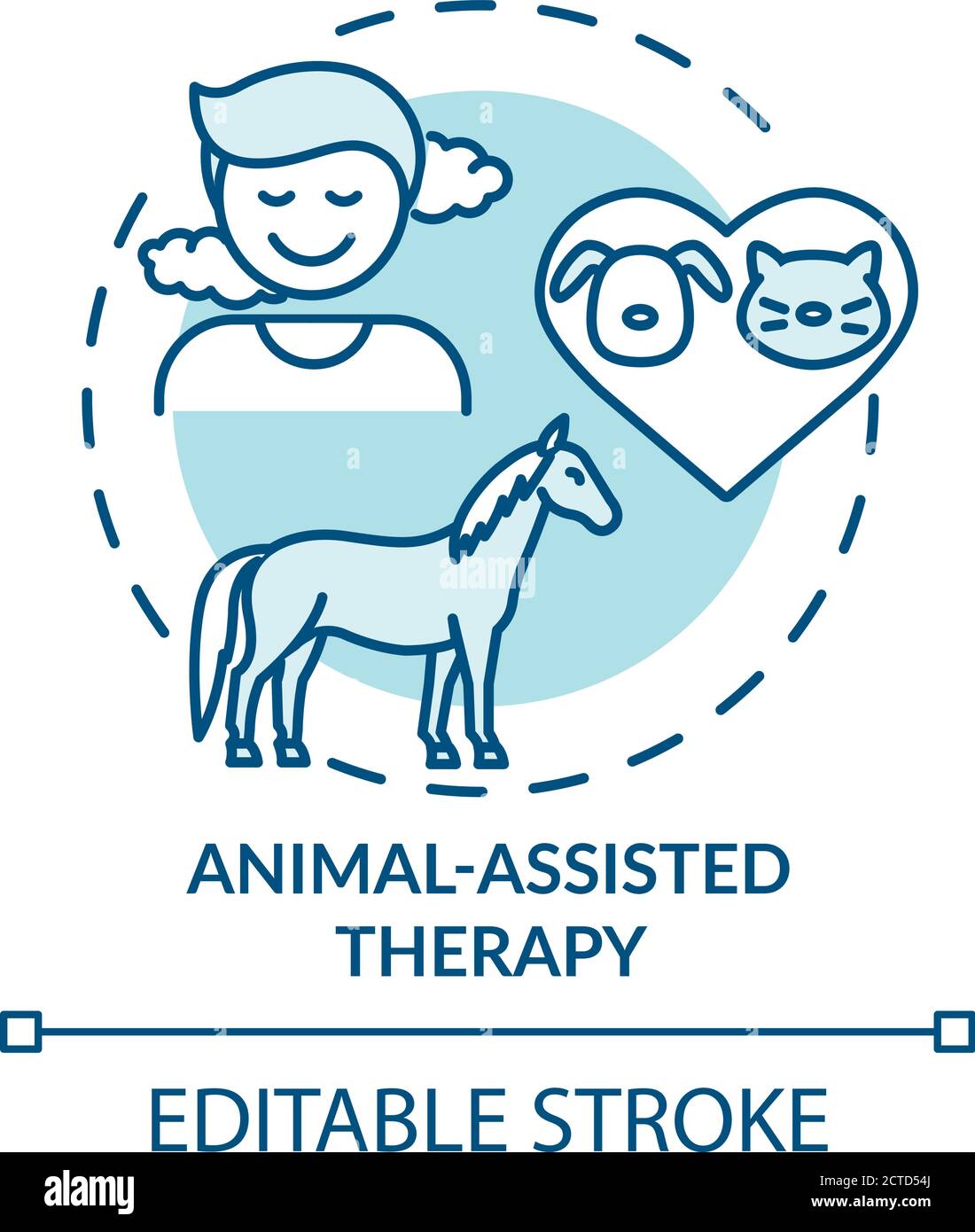 Animal-assisted therapy concept icon Stock Vector Image & Art - Alamy