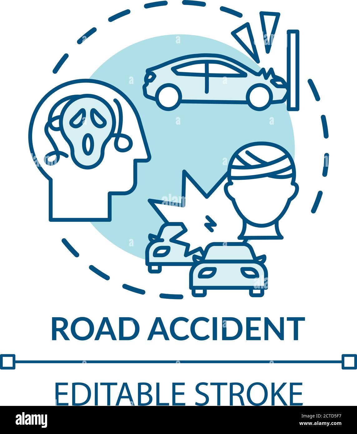 Road accident concept icon Stock Vector Image & Art - Alamy