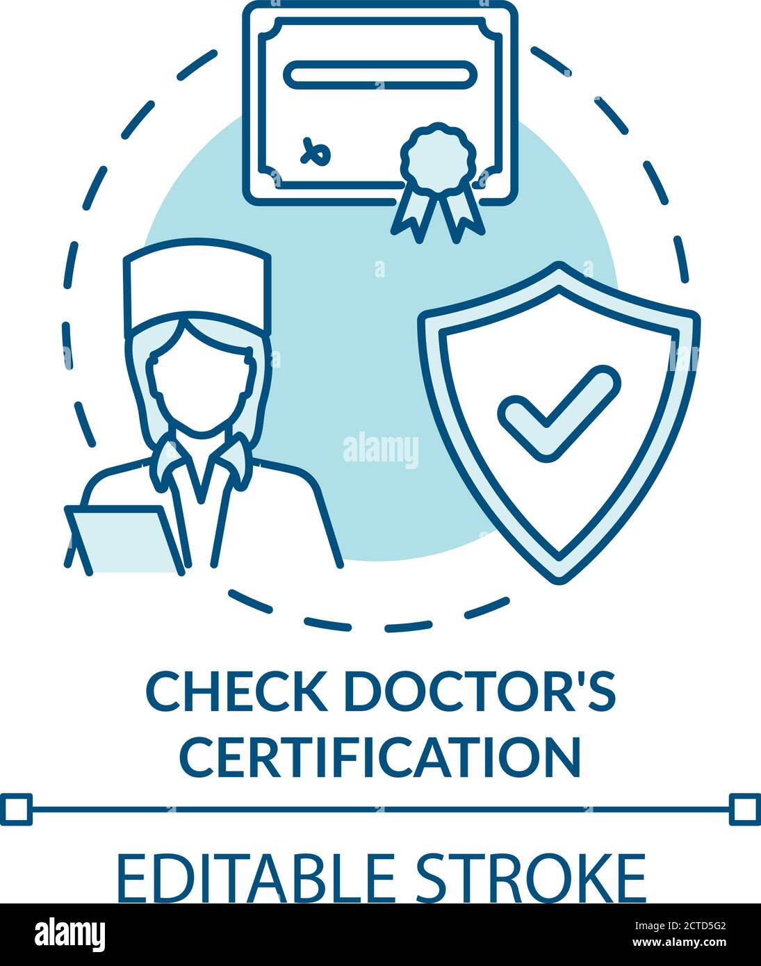 Check doctors certification concept icon Stock Vector Image & Art - Alamy