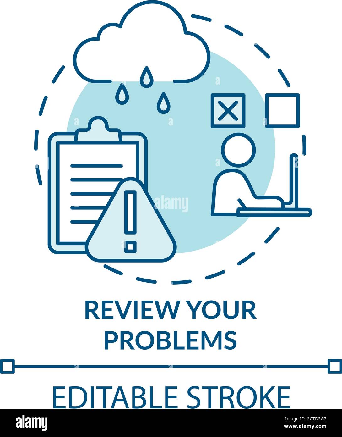 Review problems concept icon Stock Vector Image & Art - Alamy