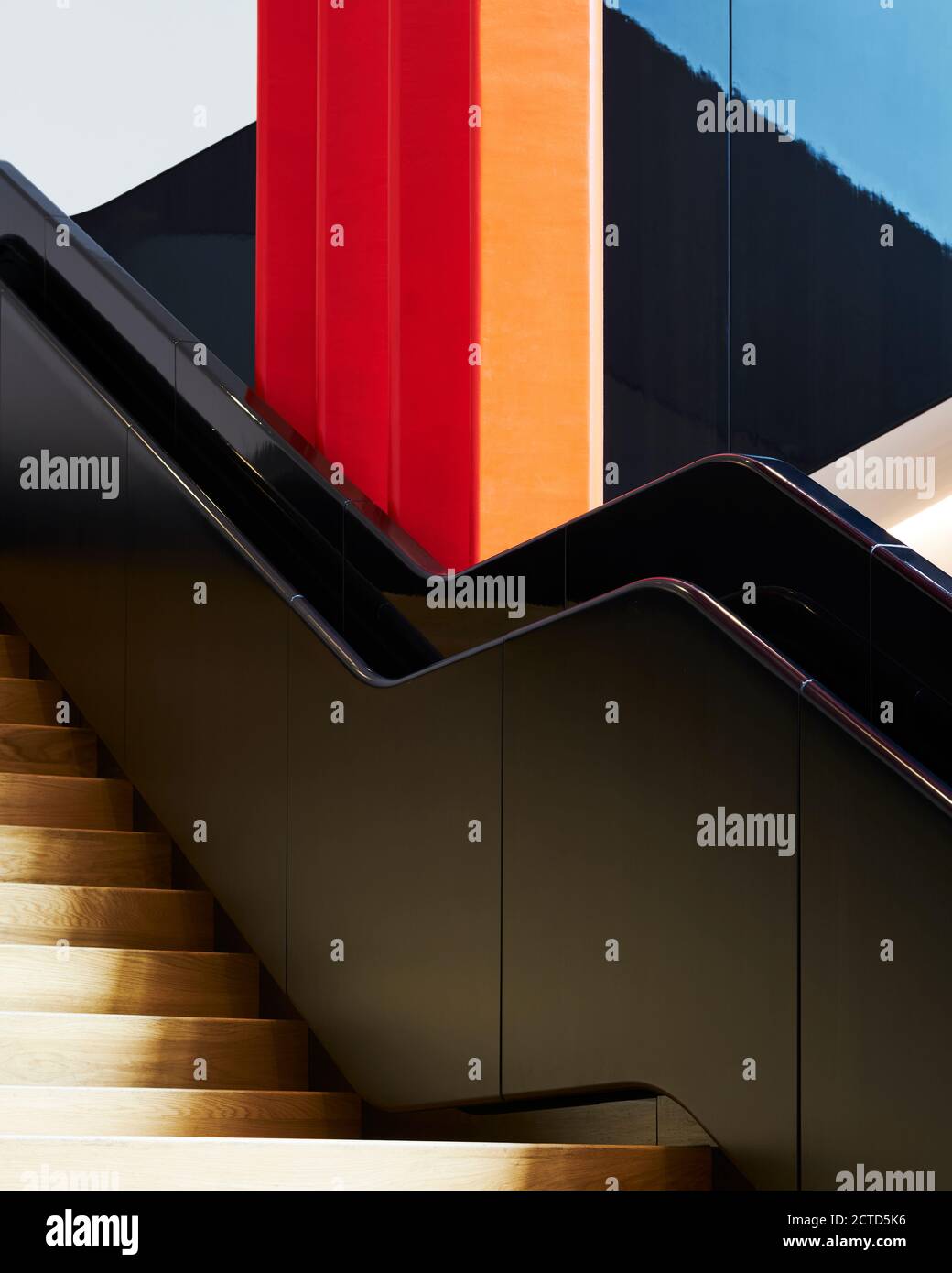 Interior view, detail of staircase to gallery. Exhibition Road Quarter ...