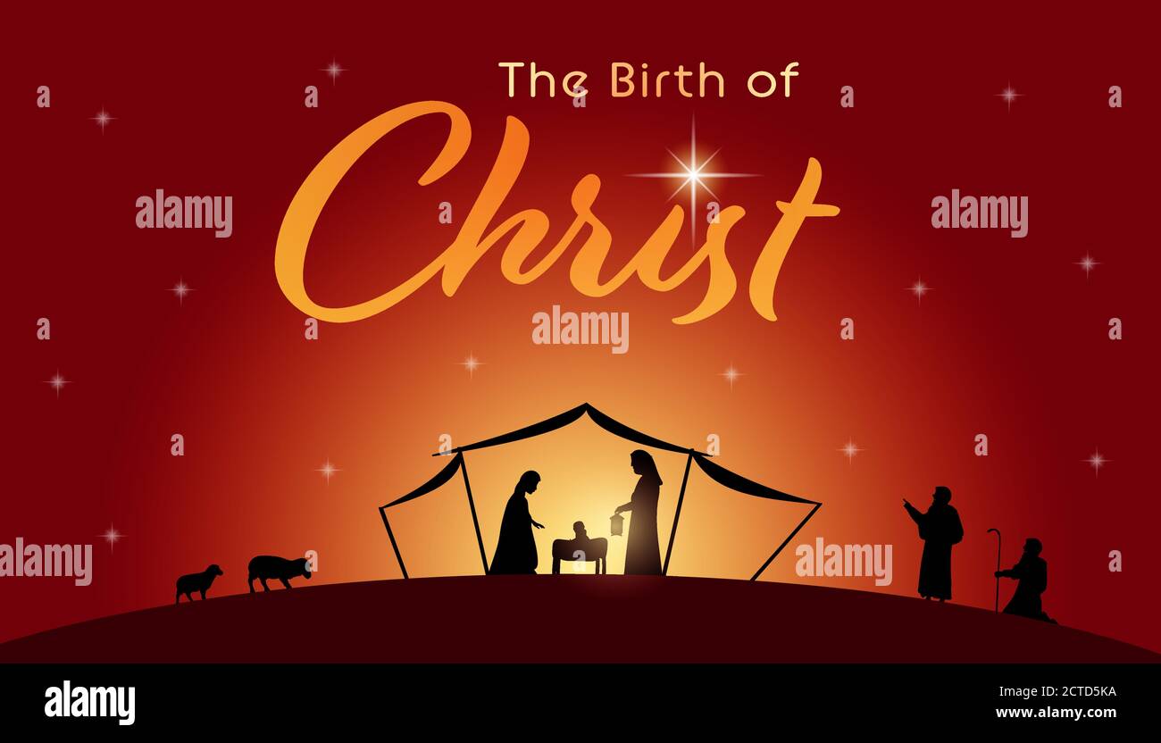 Biblical scene card birth of jesus bethlehem hi-res stock photography ...