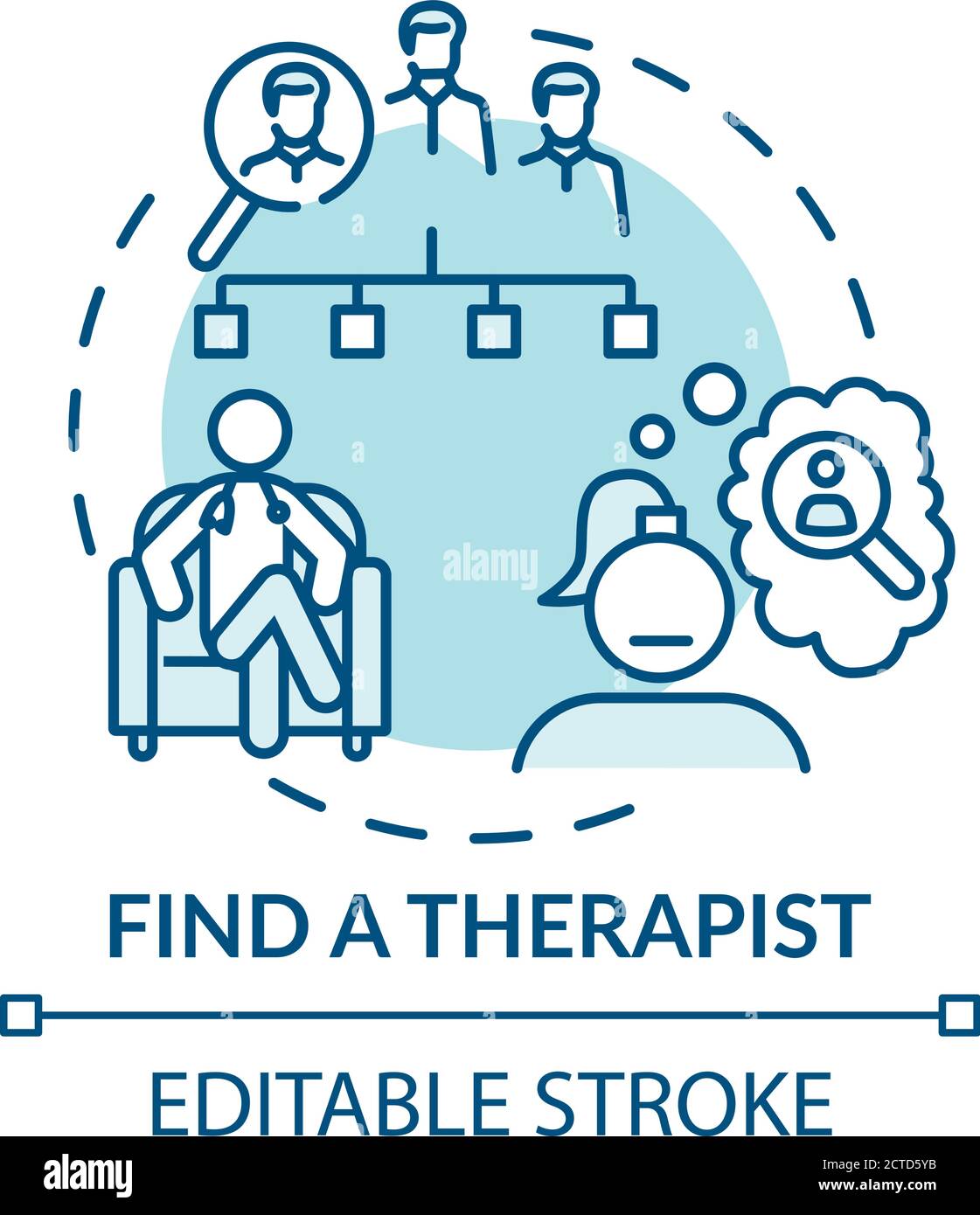 Find therapist concept icon Stock Vector Image & Art - Alamy