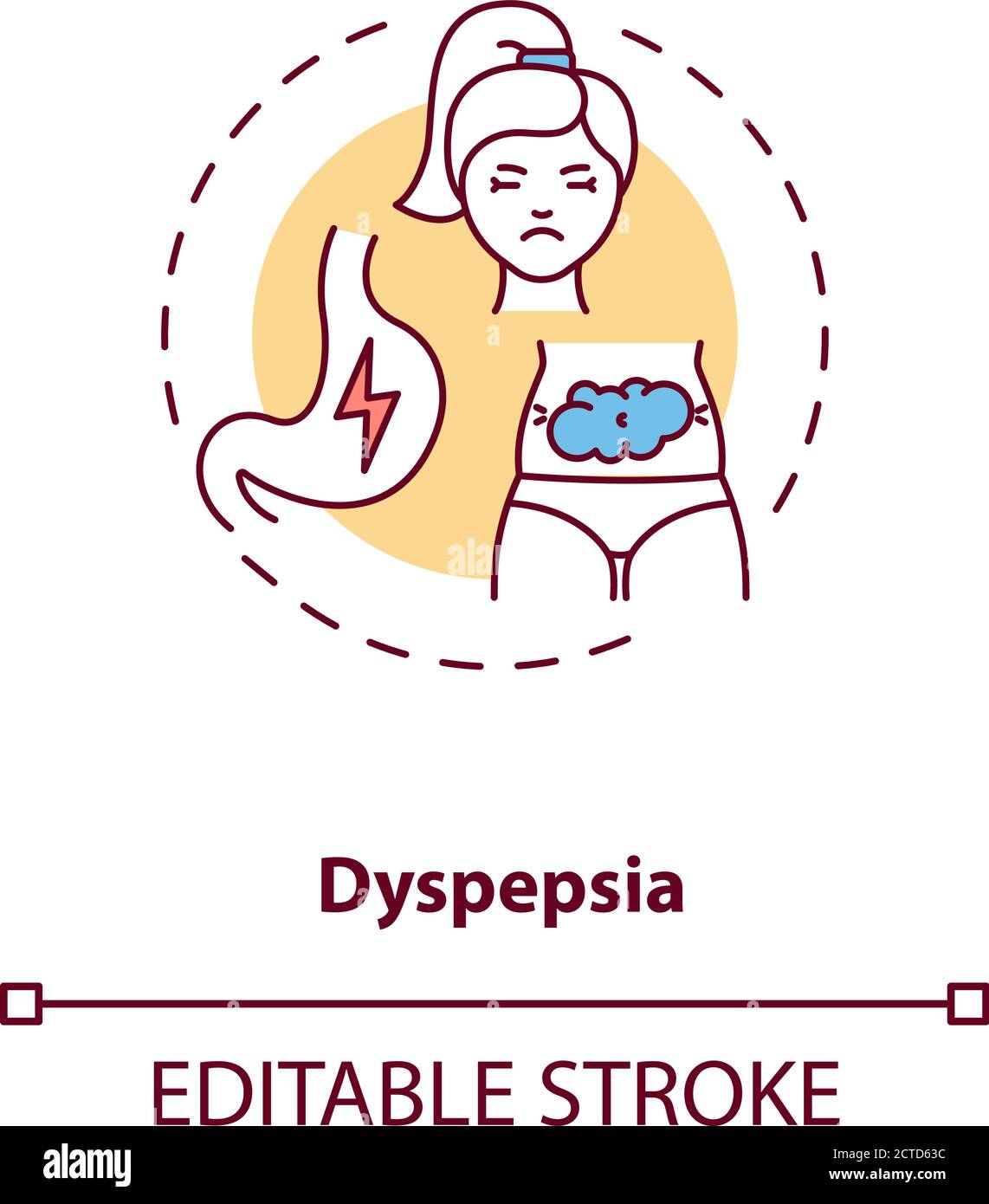 Dyspepsia concept icon Stock Vector Image & Art - Alamy