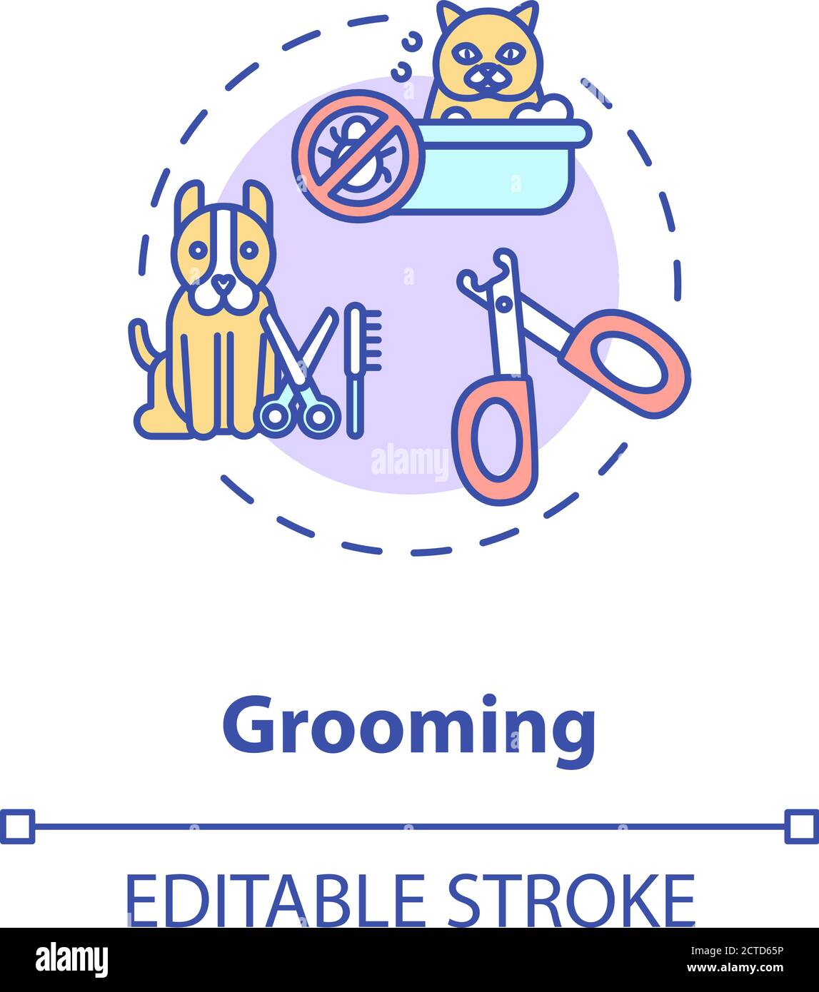 Pet grooming icon thin hi-res stock photography and images - Alamy