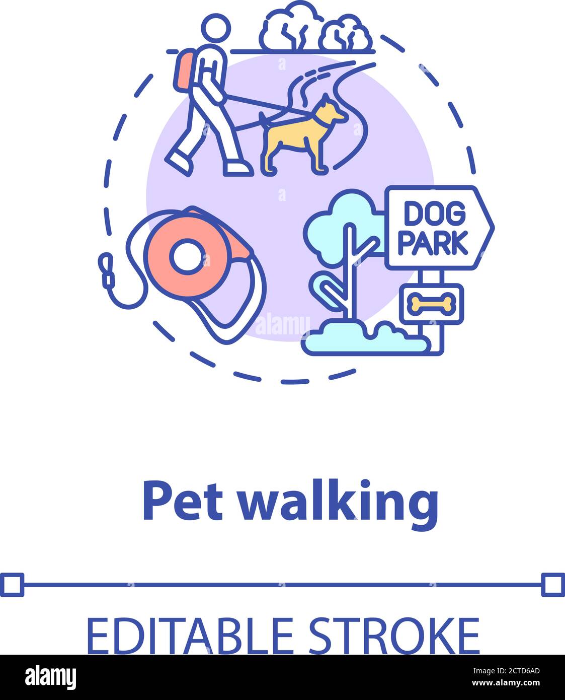 Pet walking concept icon Stock Vector Image & Art - Alamy