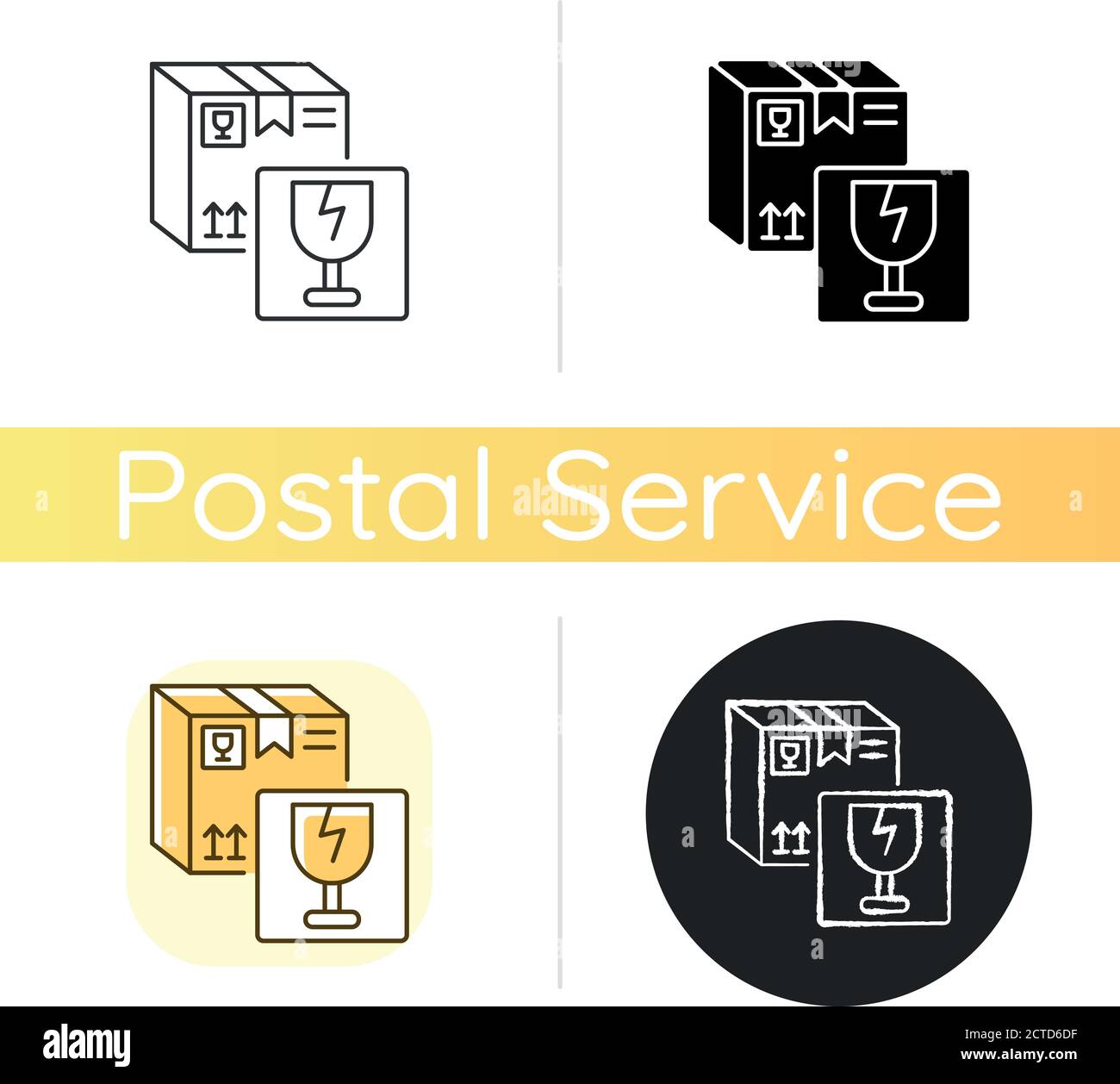 Fragile items chalk white icon Stock Vector Image & Art - Alamy