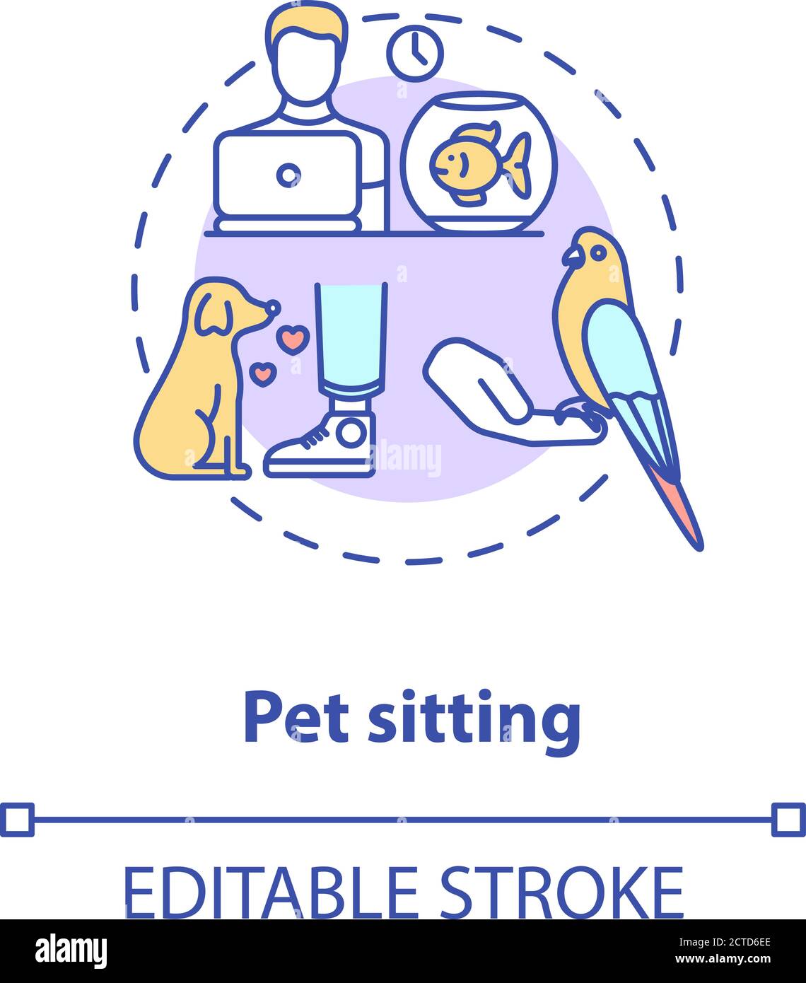 Pet sitting concept icon Stock Vector Image & Art - Alamy