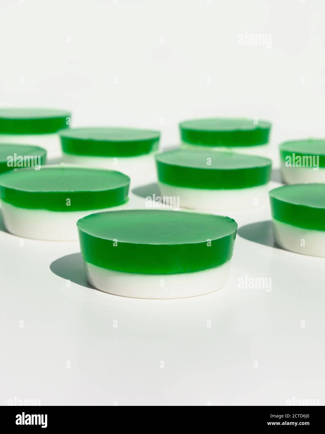 Two-layer jelly made from pandanus leaves and coconut milk. Traditional ...