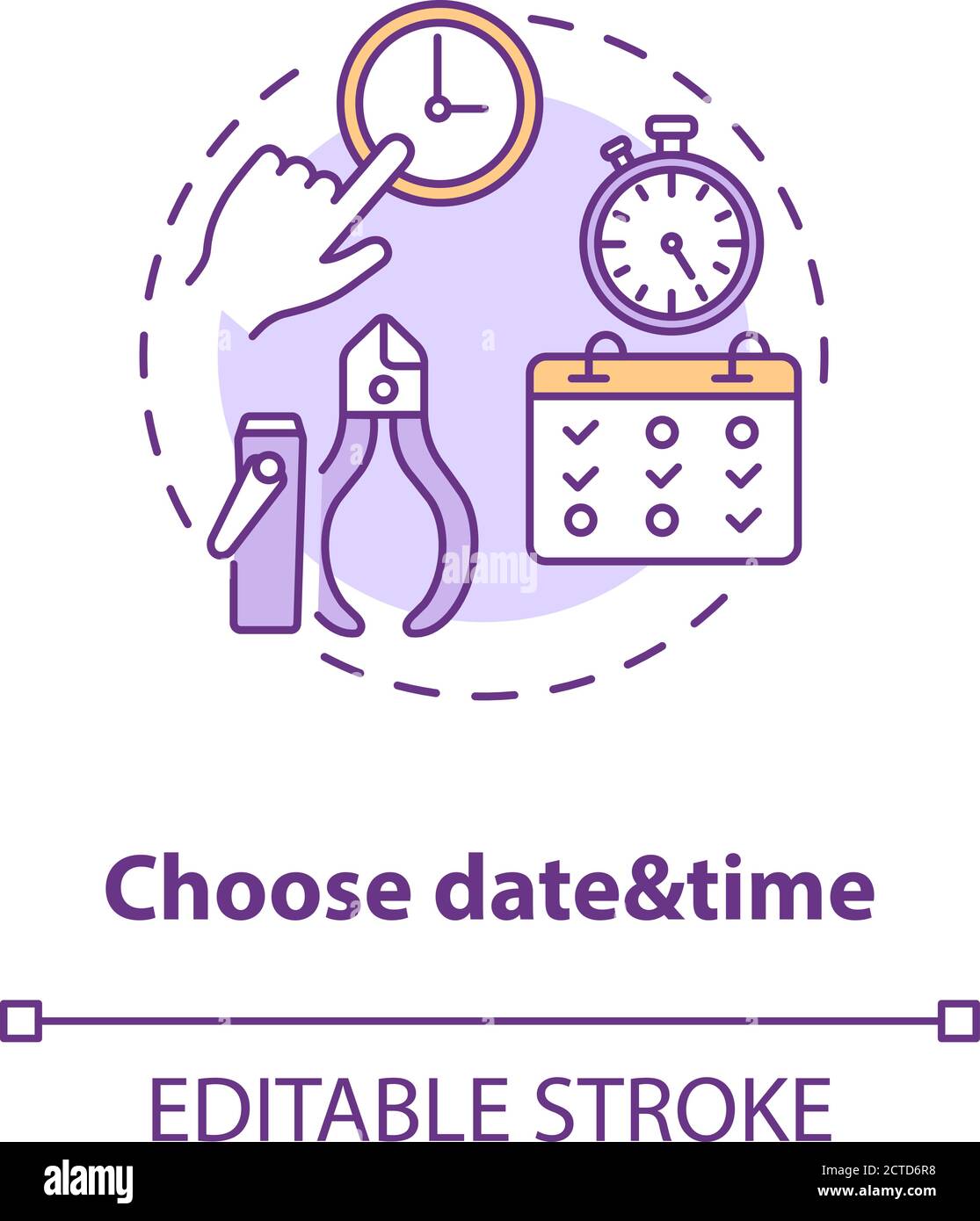 Choose date and time concept icon Stock Vector Image & Art - Alamy