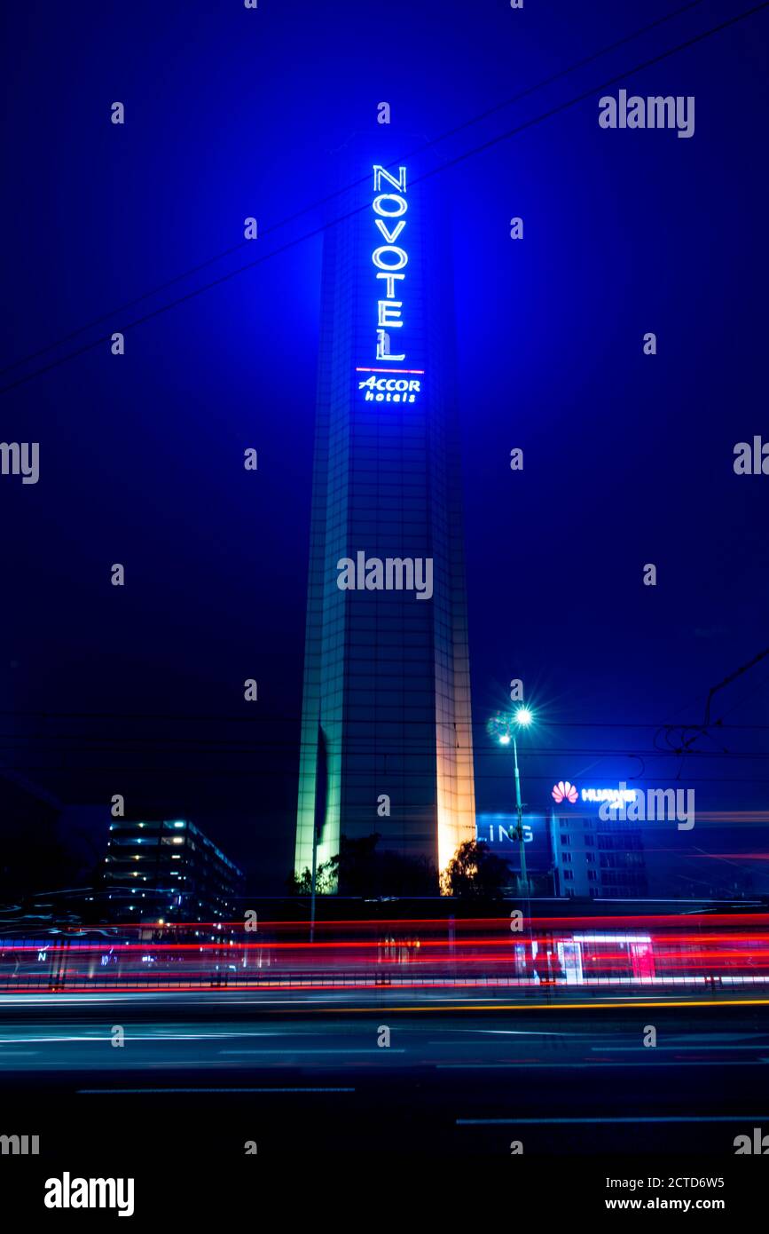 The Novotel building was built in 1974 and renovated in 2005 in Warsaw ...
