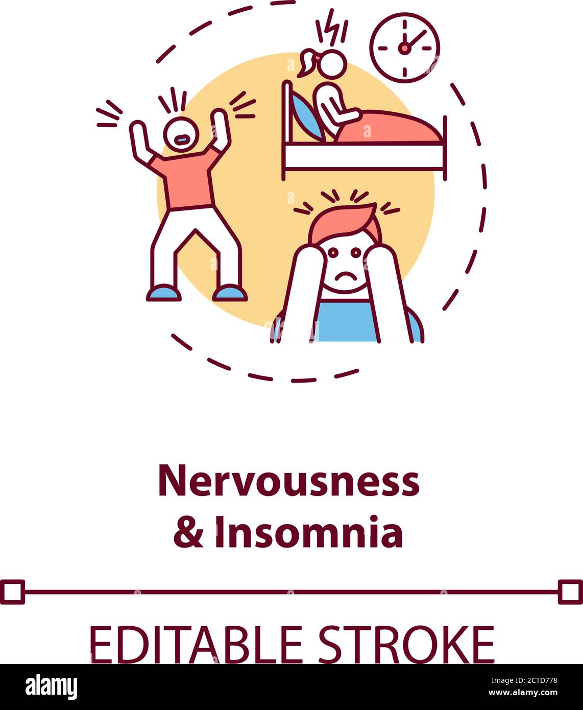 Nervousness and insomnia concept icon Stock Vector Image & Art - Alamy