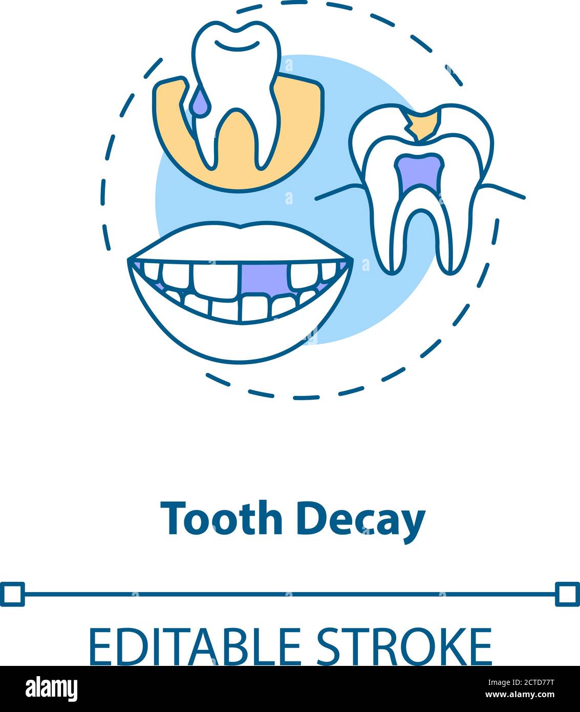 Tooth decay concept icon Stock Vector Image & Art - Alamy