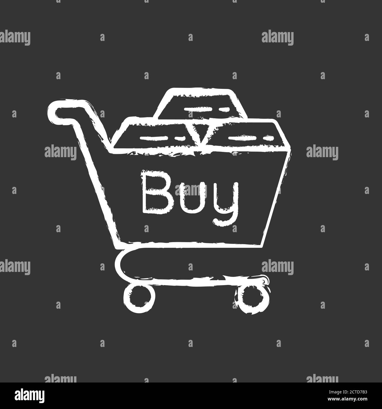 Precious metals purchase chalk white icon on black background Stock ...