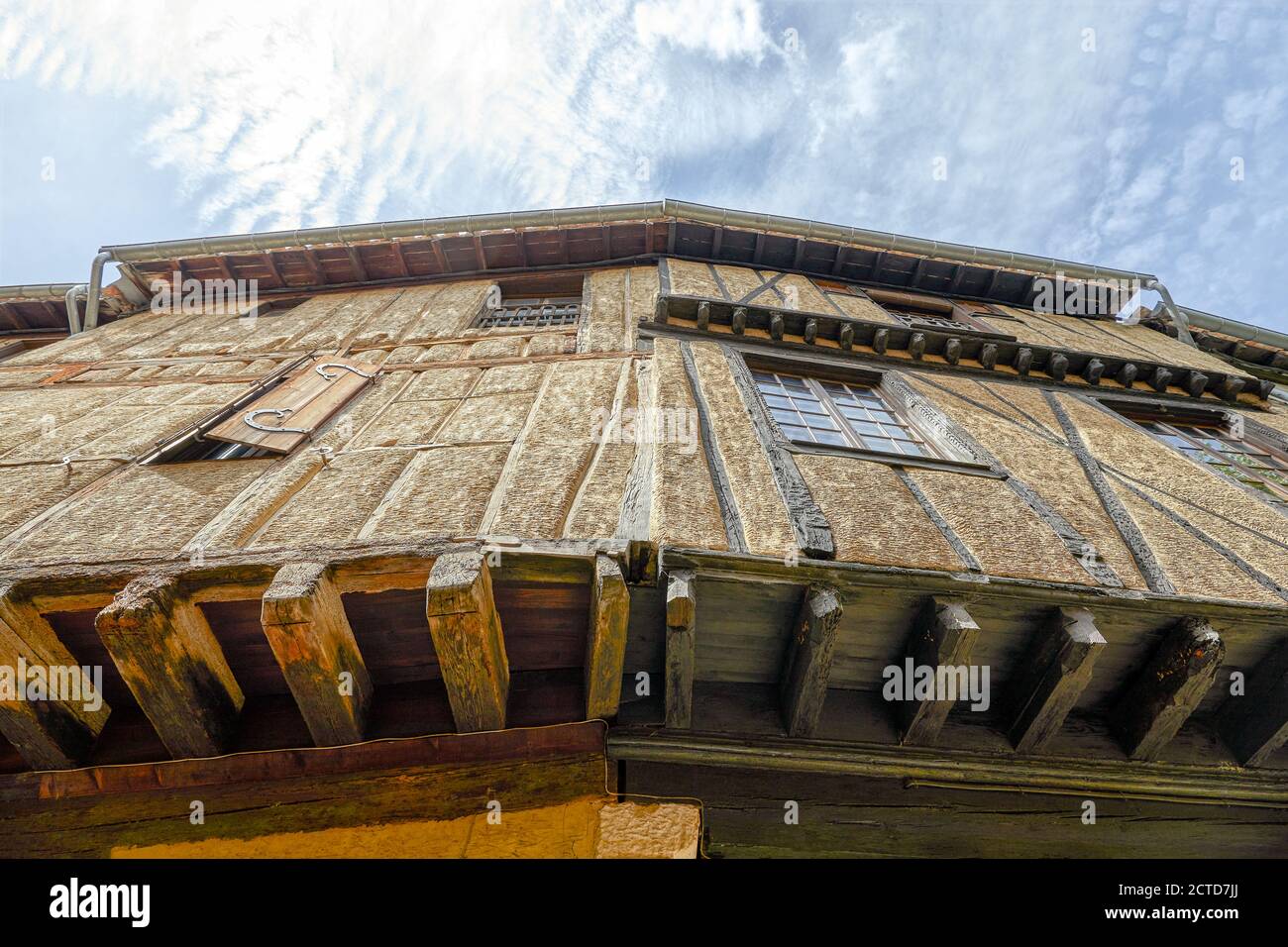 Old timber house in the village of Alet-les-Bains, France Stock Photo ...
