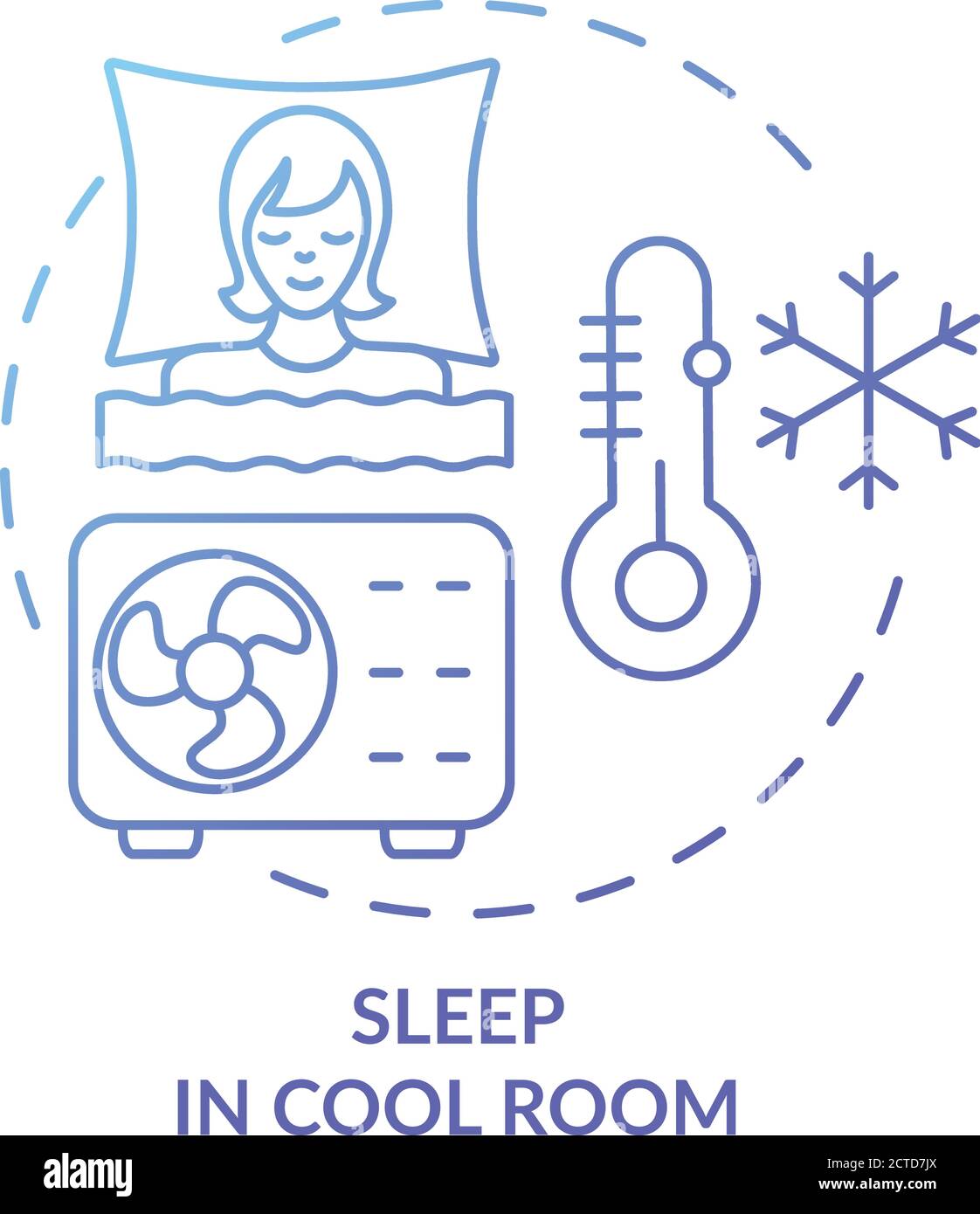 Sleep in cool room blue gradient concept icon Stock Vector Image & Art ...