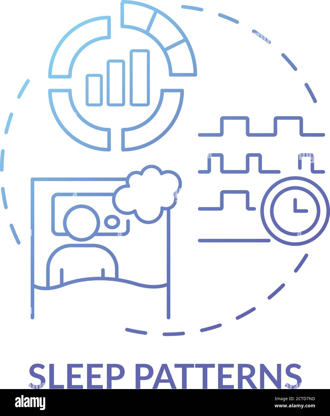 Sleep patterns blue gradient concept icon Stock Vector Image & Art - Alamy