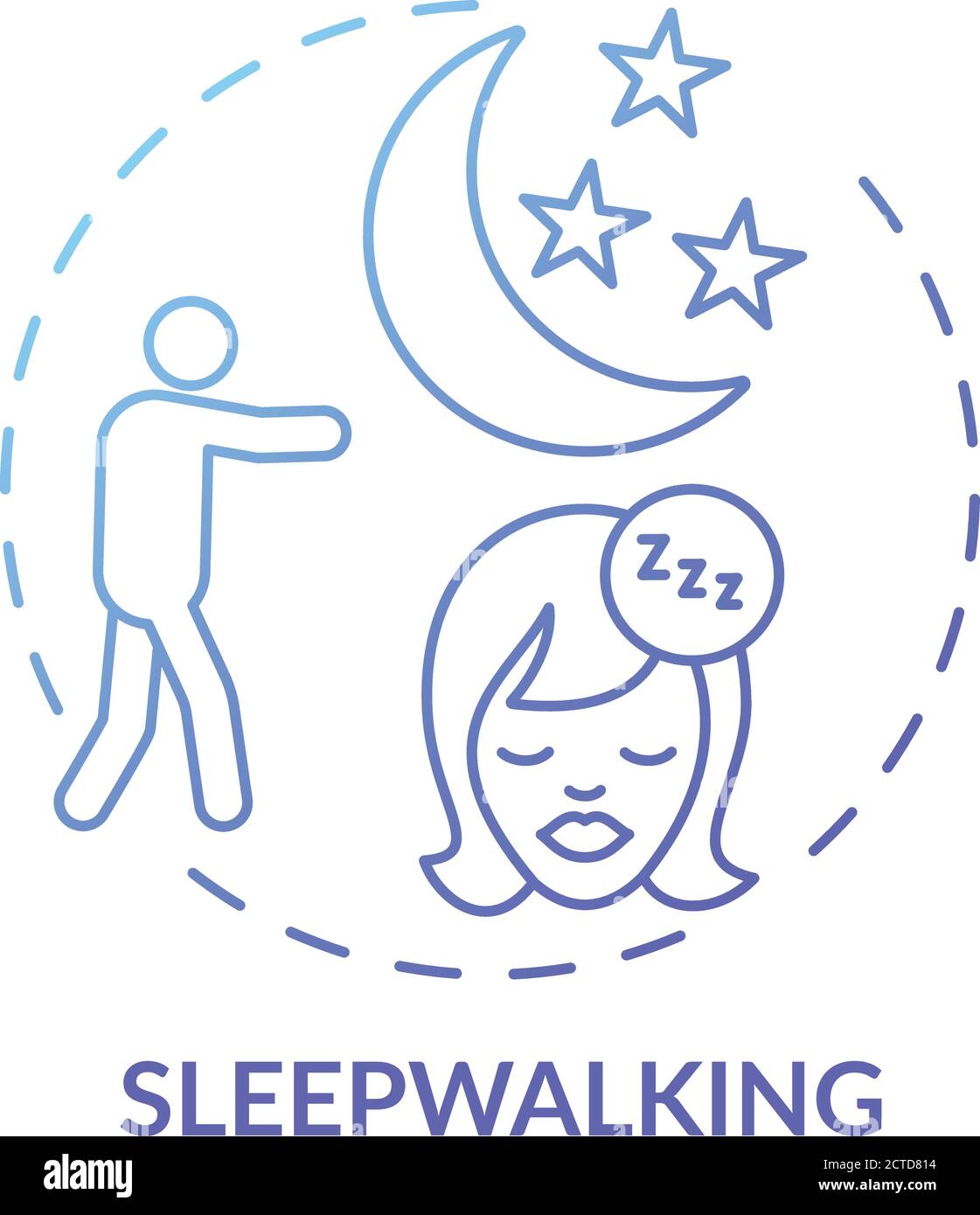 Sleepwalking illustration Cut Out Stock Images & Pictures - Alamy