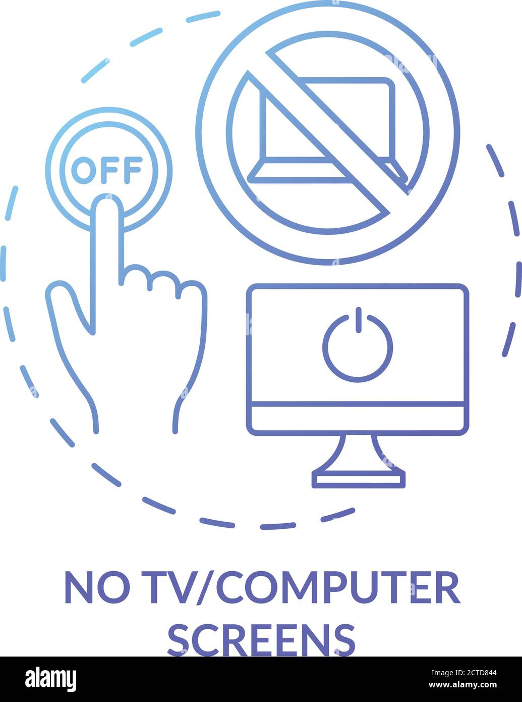 No TV and computer screen blue gradient concept icon Stock Vector Image ...