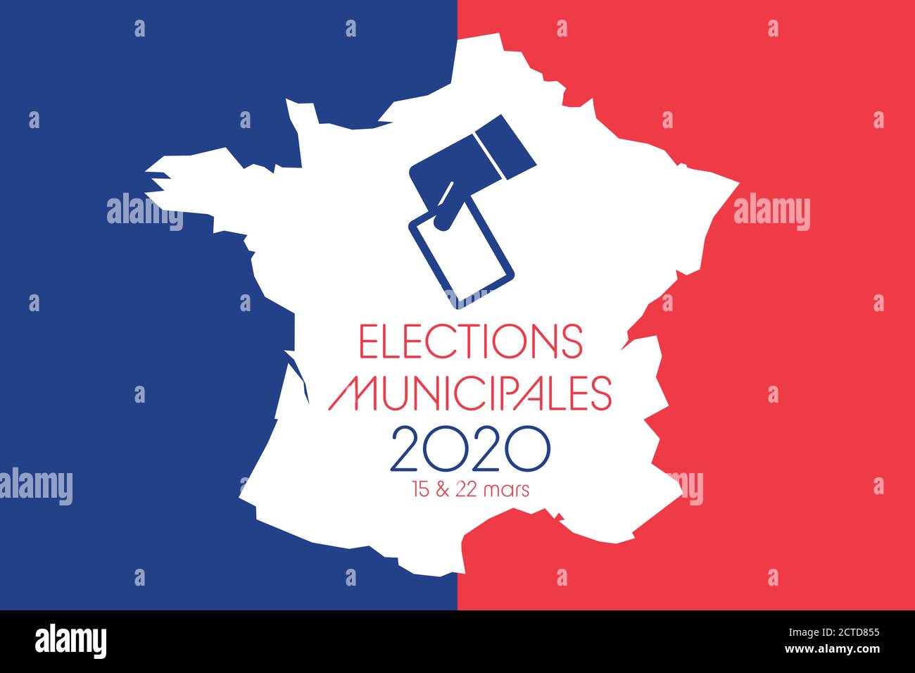 France Election. General election. Municipal election. French colors ...