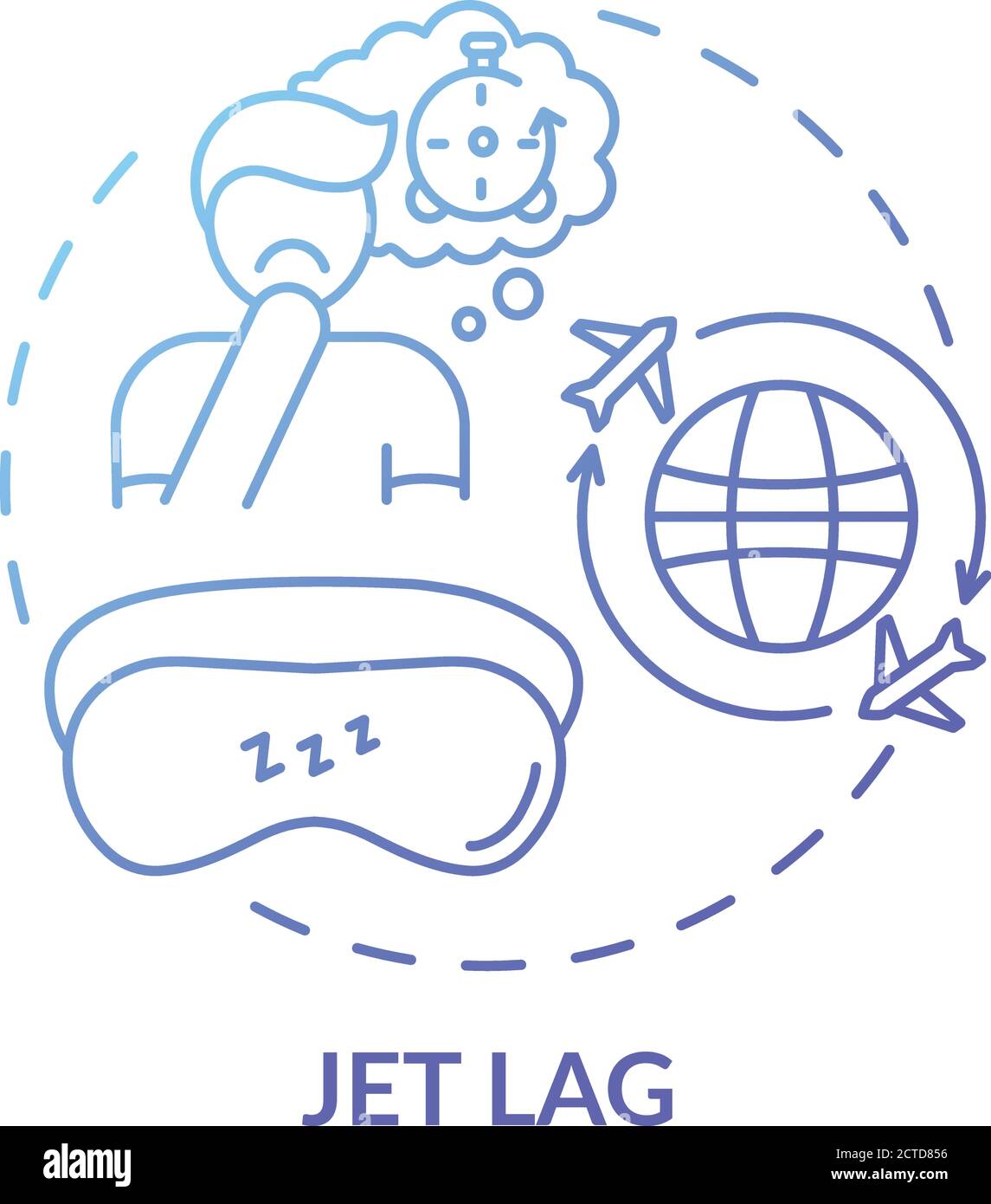 Jet lag blue gradient concept icon Stock Vector Image & Art - Alamy
