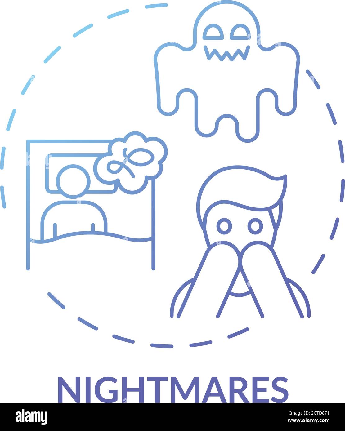Nightmares blue gradient concept icon Stock Vector Image & Art - Alamy