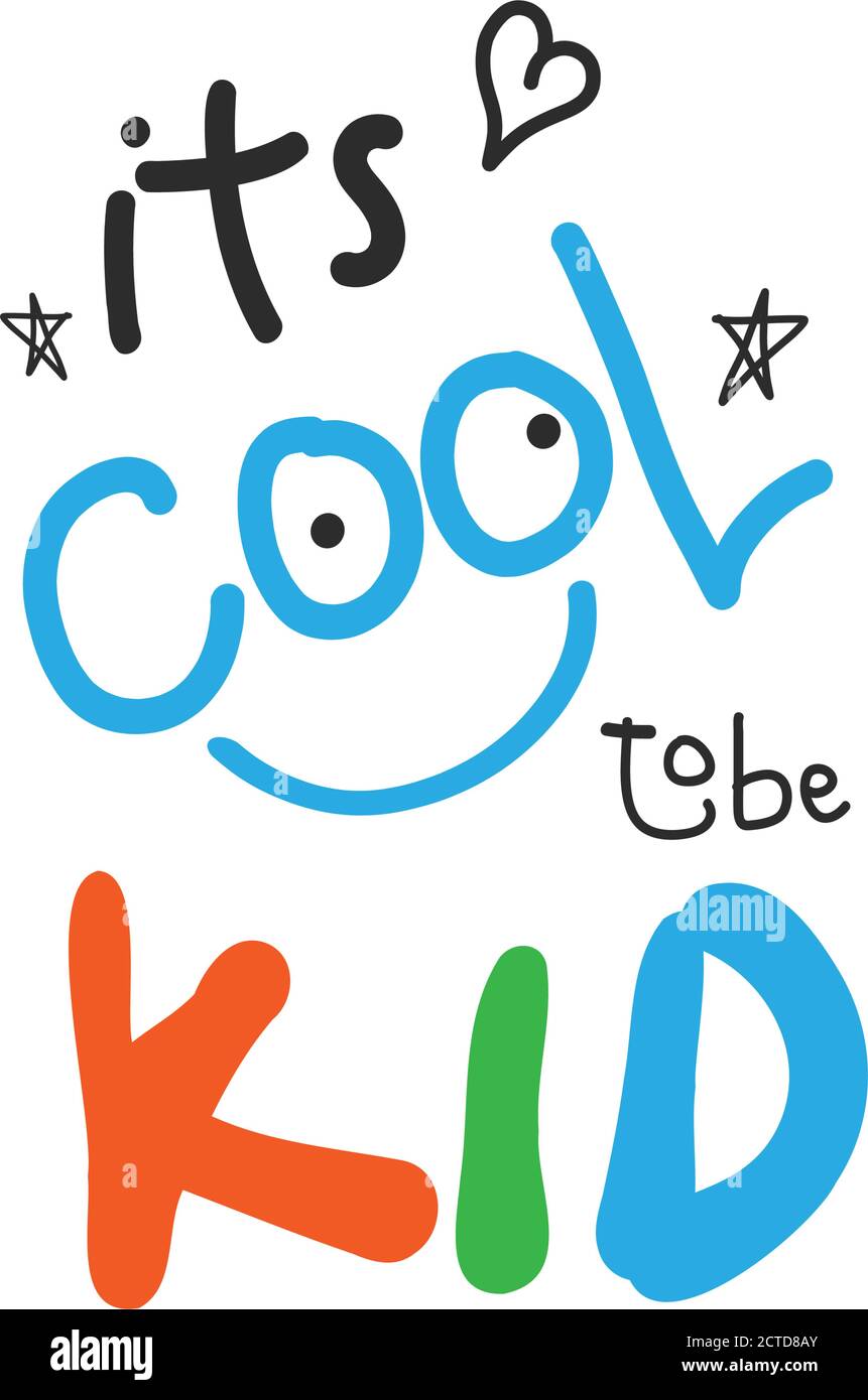 Happy Children's Day greeting card. Doodle letters on white background ...