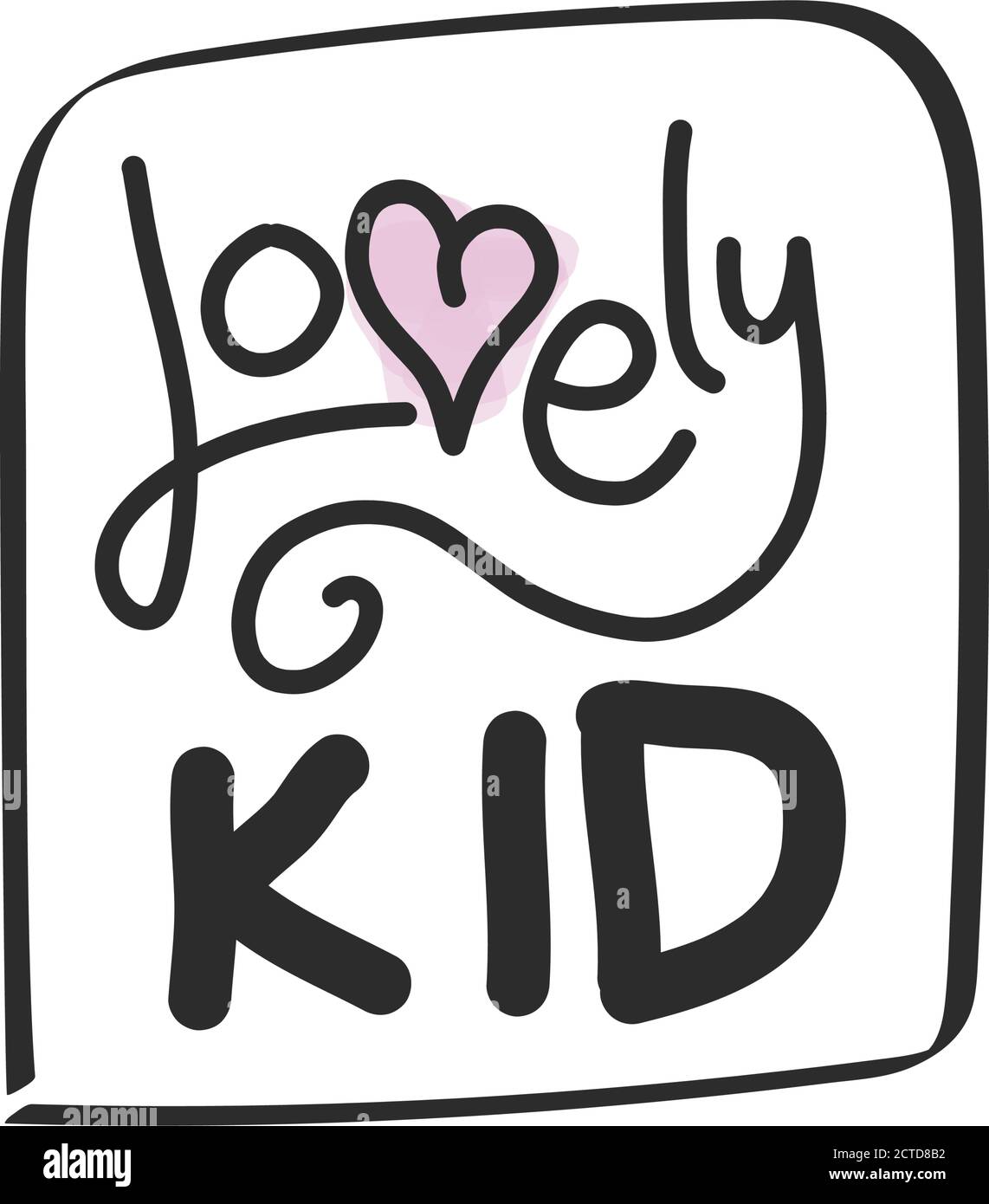 Happy Children's Day greeting card. Doodle letters on white background ...