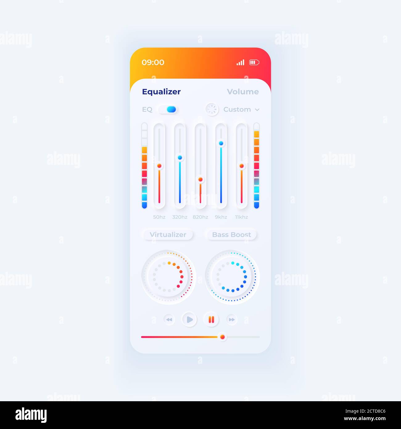 Equalizer smartphone interface vector template Stock Vector Image & Art ...