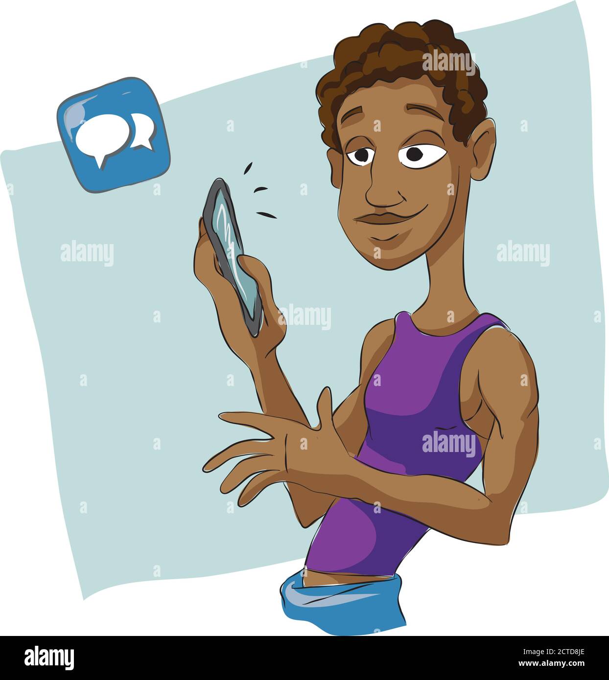 Illustration computer addicted cartoon man Stock Vector Images - Alamy