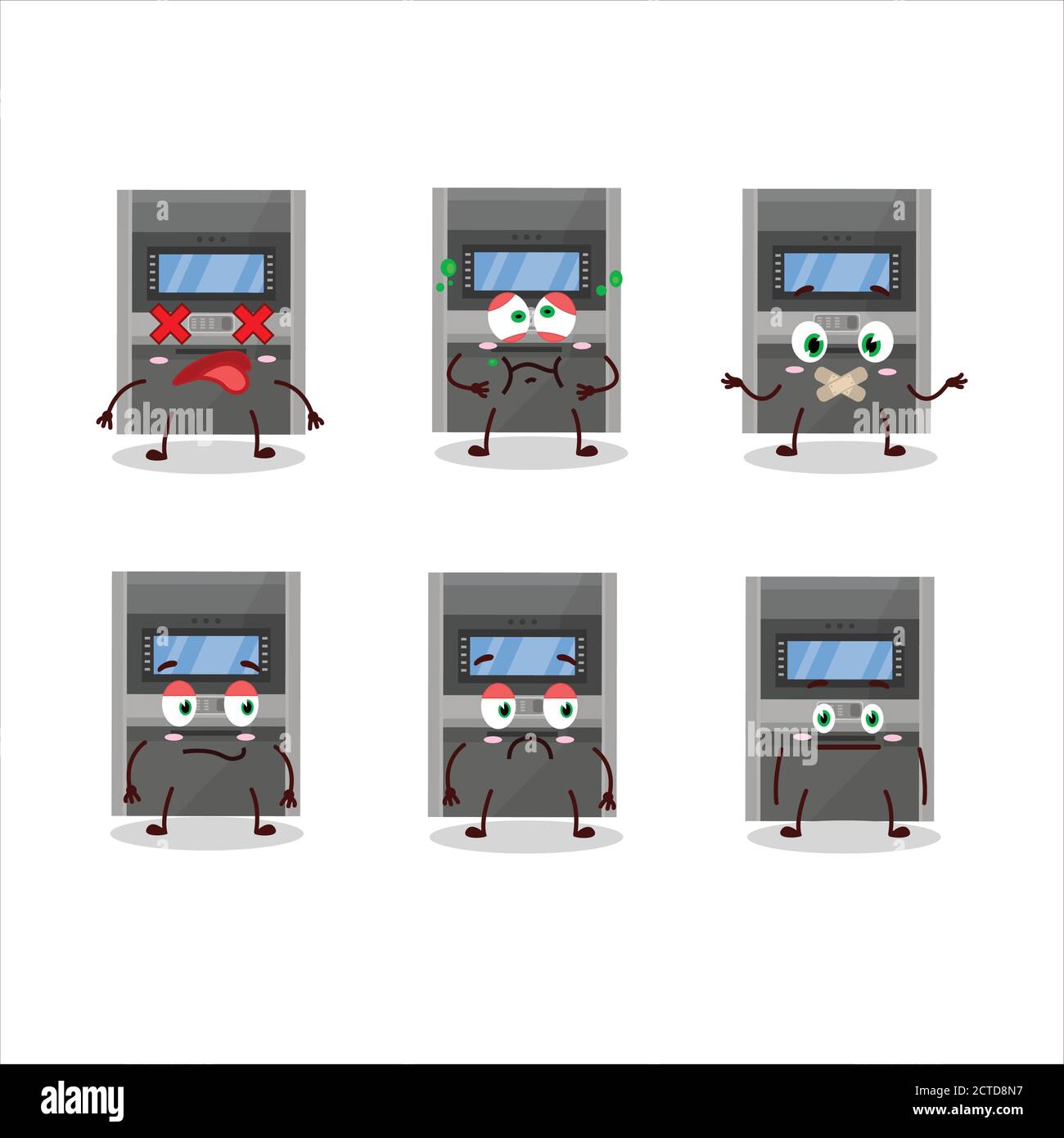 Atm machine cartoon character with nope expression Stock Vector Image ...