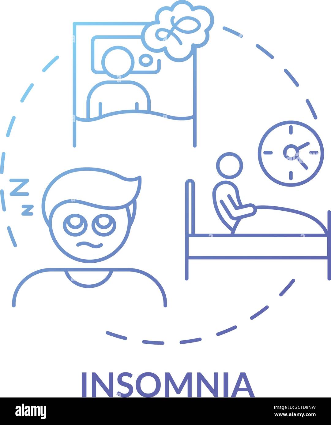 Insomnia blue gradient concept icon Stock Vector Image & Art - Alamy