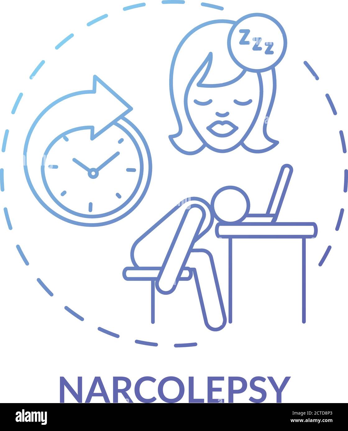 Narcolepsy blue gradient concept icon Stock Vector Image & Art - Alamy