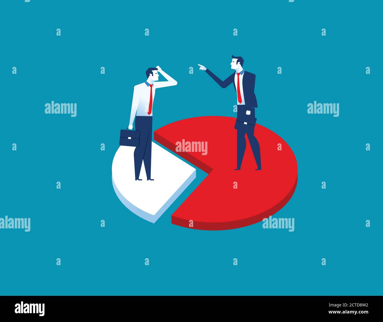 Businessman on difference pieces of chart. Concept business success ...