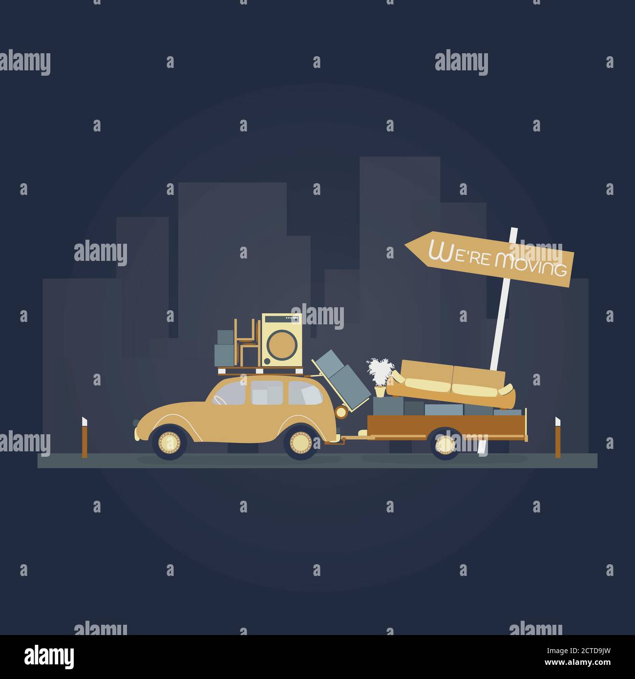 Car moving box vector car hi-res stock photography and images - Alamy