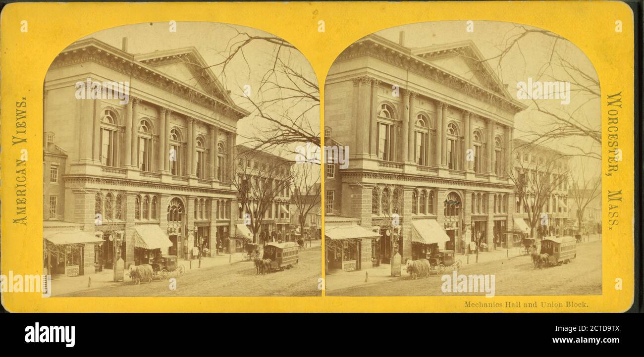 Mechanics Hall and Union Block., still image, Stereographs, 1850 - 1930 ...
