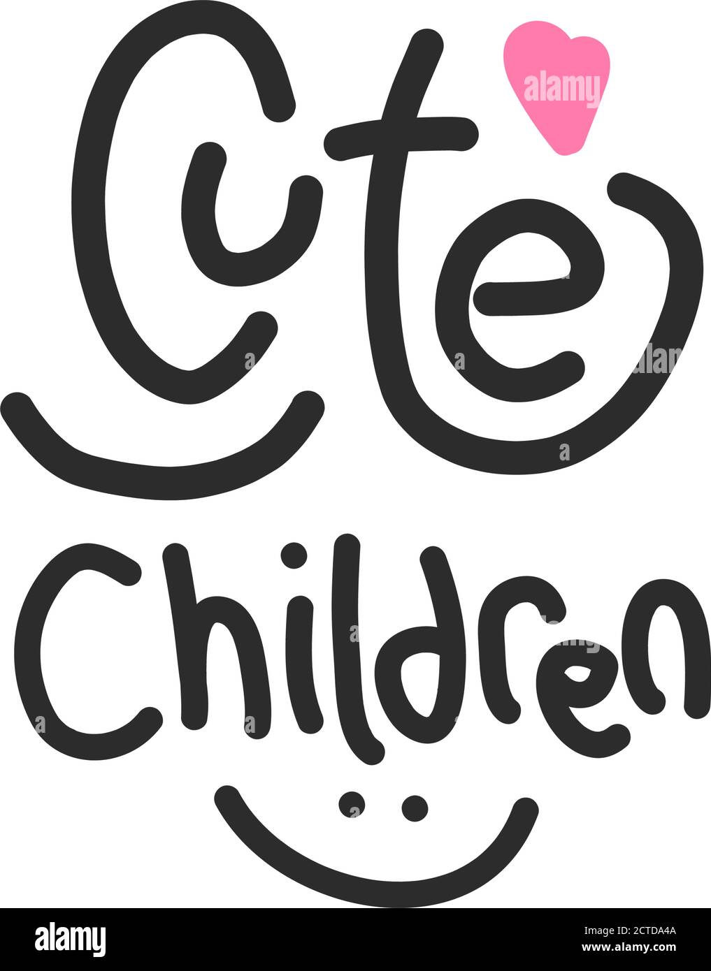 Happy Children's Day greeting card. Doodle letters on white background ...