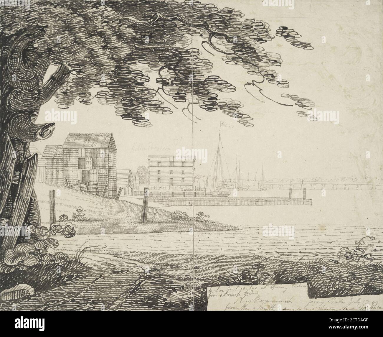 New Brunswick, N.J., still image, Drawings, 1795, Robertson, Archibald ...
