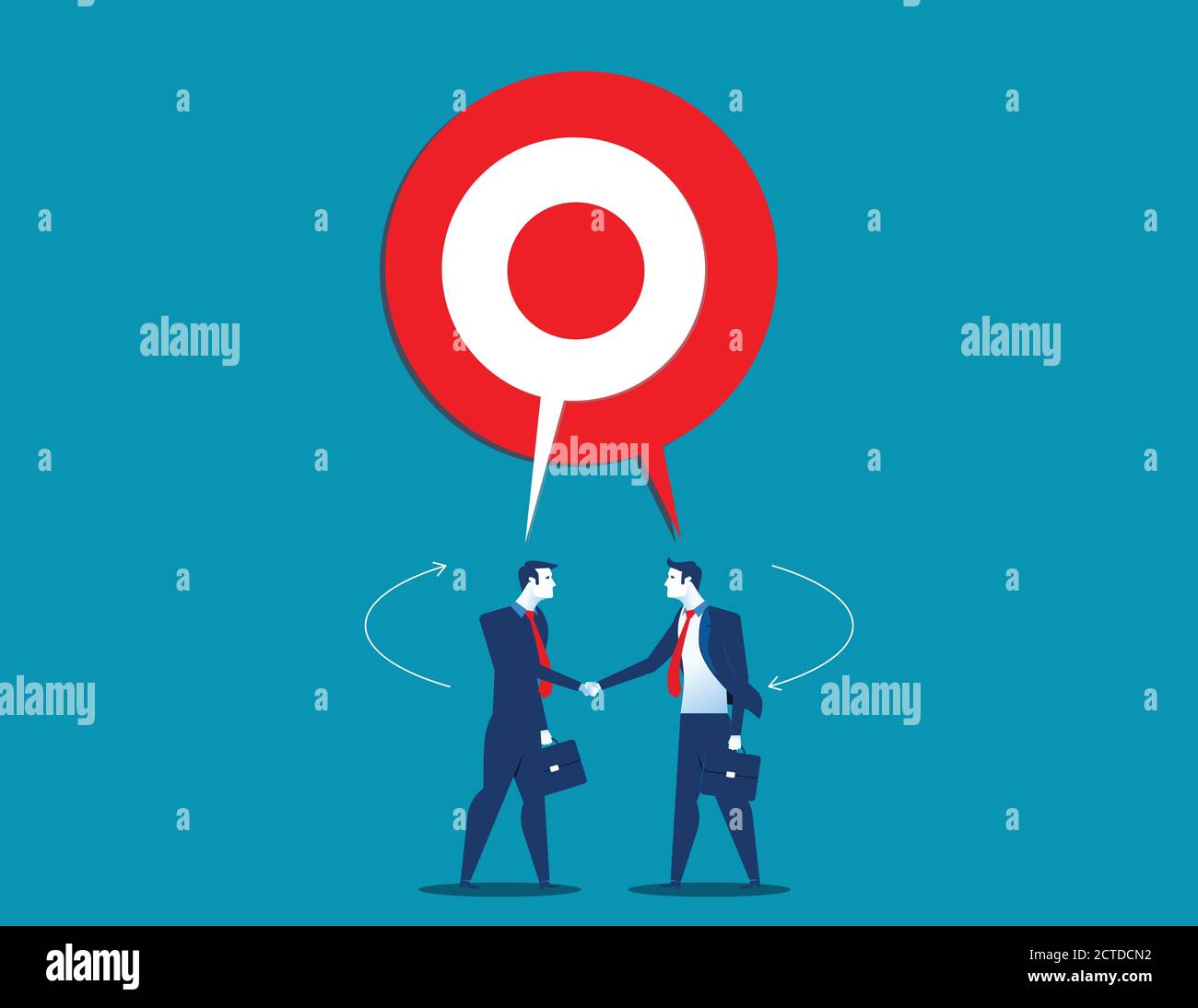 Businessman talking with shared target speech bubble. Concept business ...